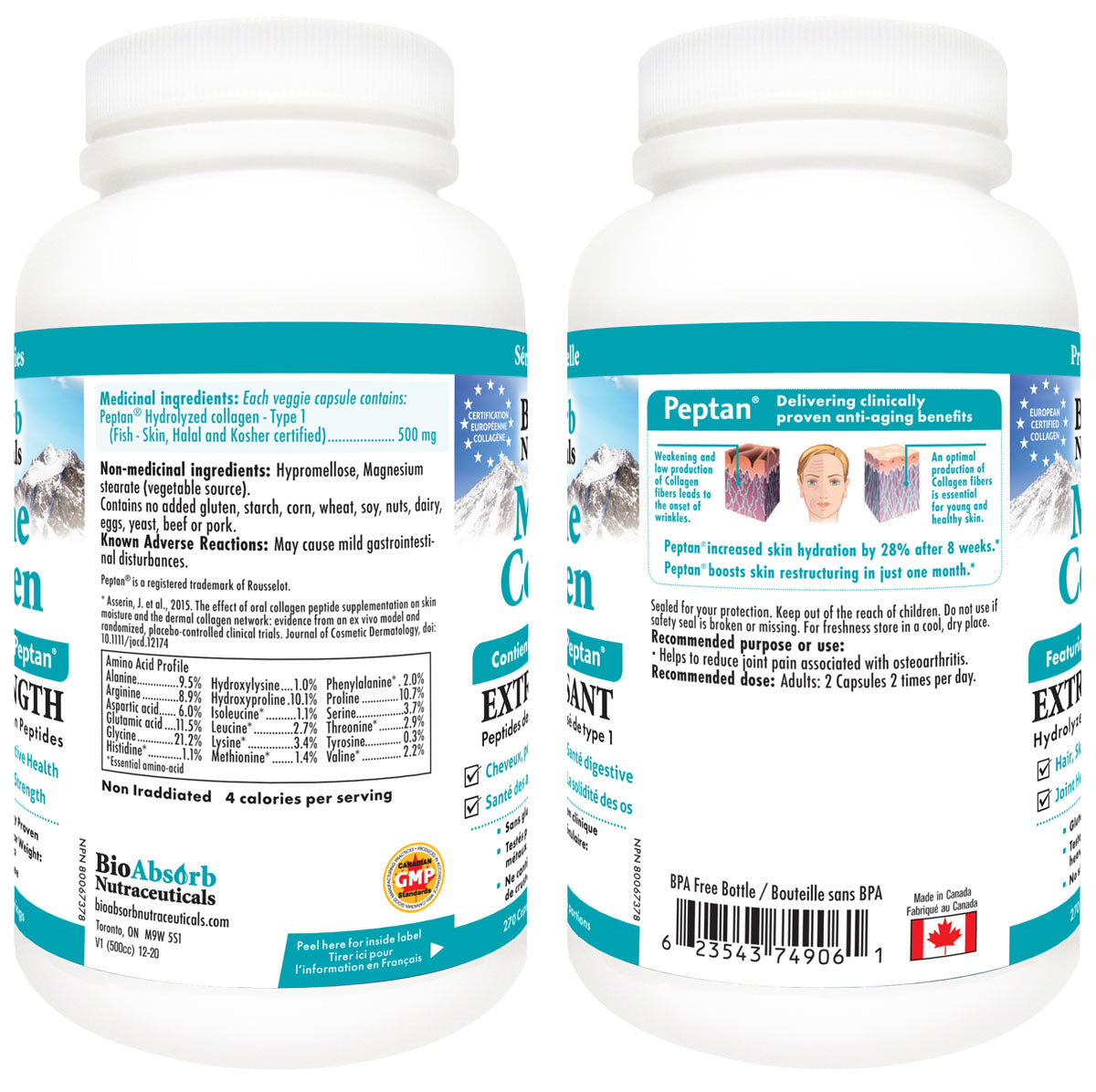 Marine Collagen Capsules for Skin, Hair & Joints – 270ct, Mercury-Free ...